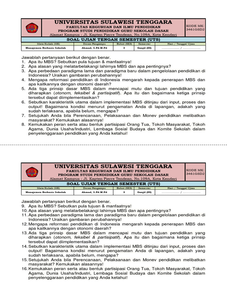 003 - Soal UTS MBS - Ahmad.S.Pd.M.Pd. - 085837 | PDF