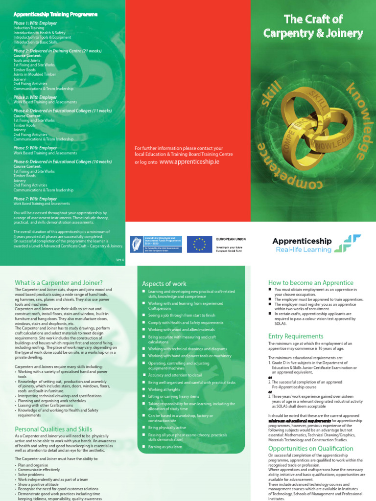 carpentry-and-joinery-a4-brochure | PDF | Carpentry | Apprenticeship
