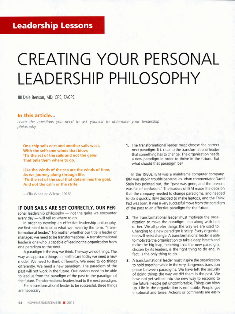 Transformational Leadership Guide | PDF | Leadership