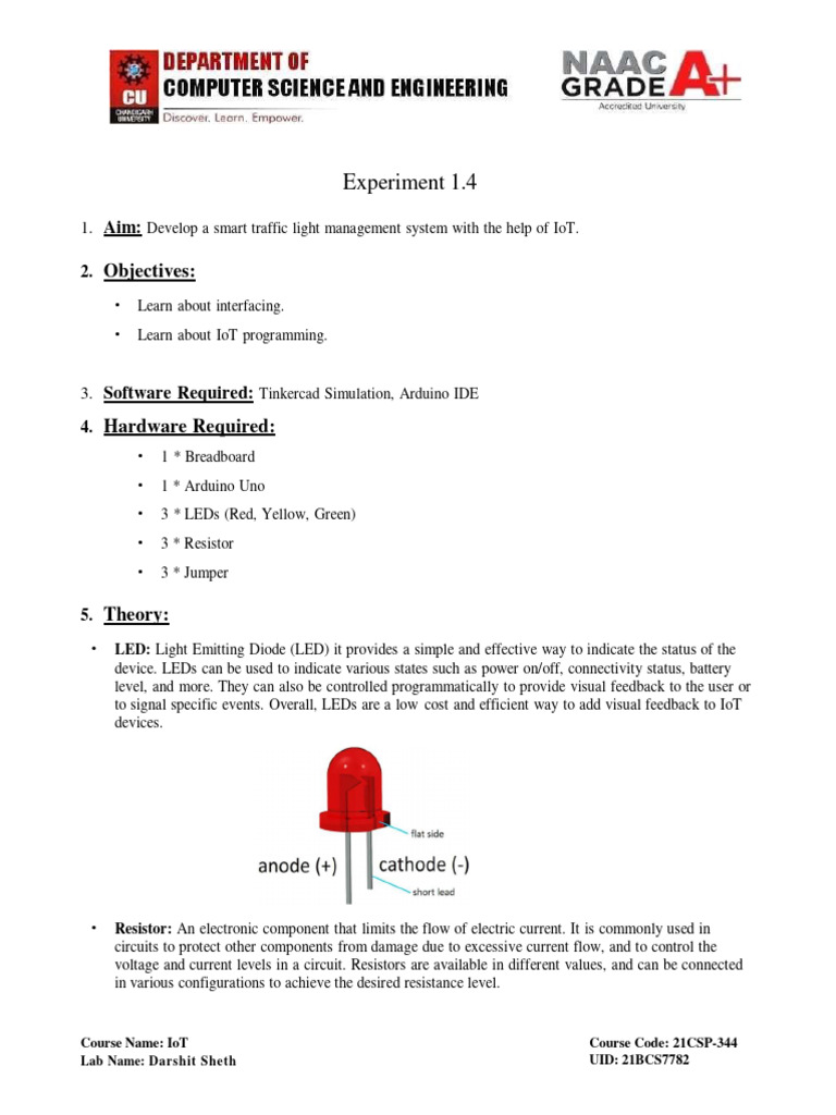 Darshit 1.4 | PDF | Arduino | Light Emitting Diode