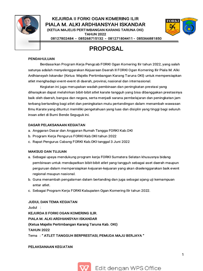 Kejurda Karate OKI 2022 | PDF