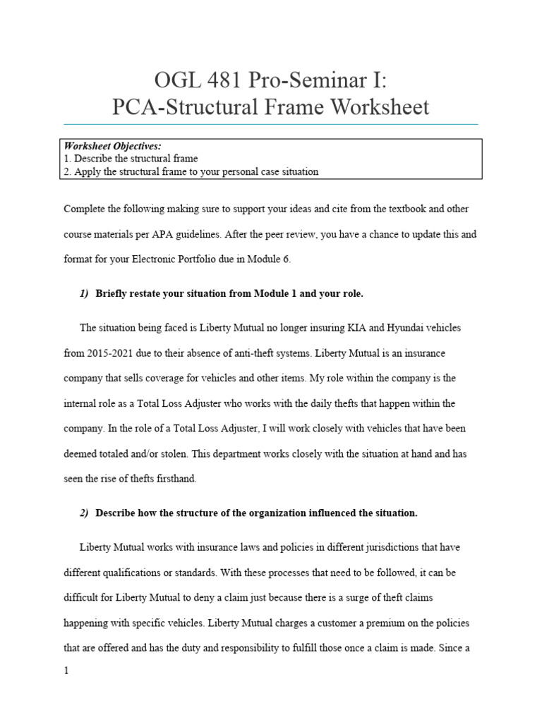 Structural Frame Worksheet Mod 2 | PDF | Insurance | Business