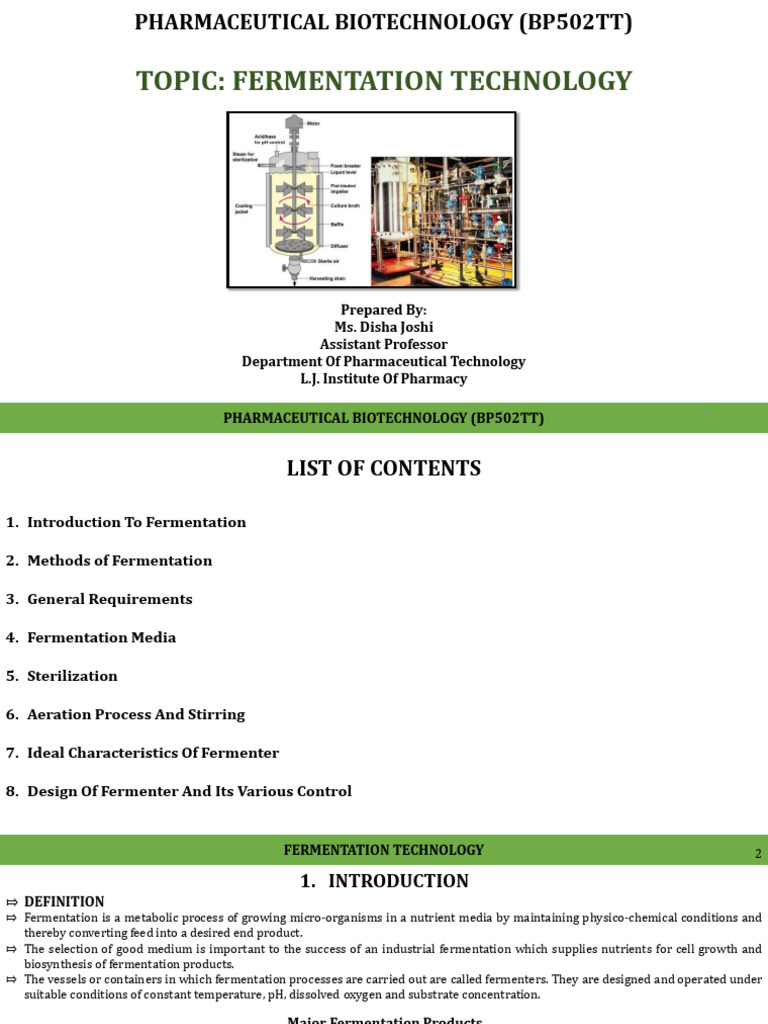 Fermentation Technology | PDF | Fermentation | Sterilization (Microbiology)