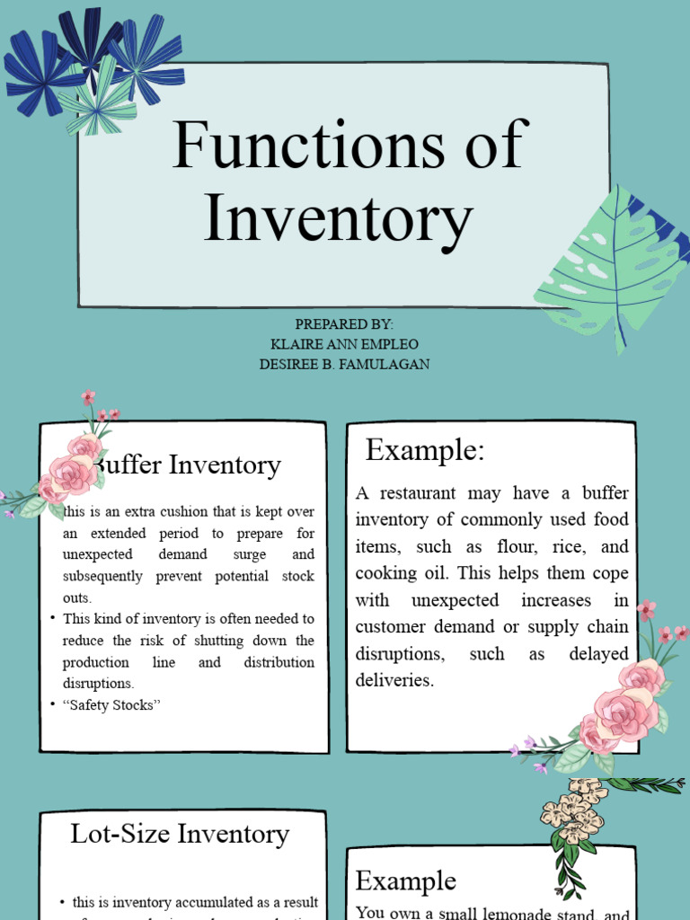 Functions of Inventory | PDF | Inventory | Demand Functions of Inventory | PDF | Inventory | Demand