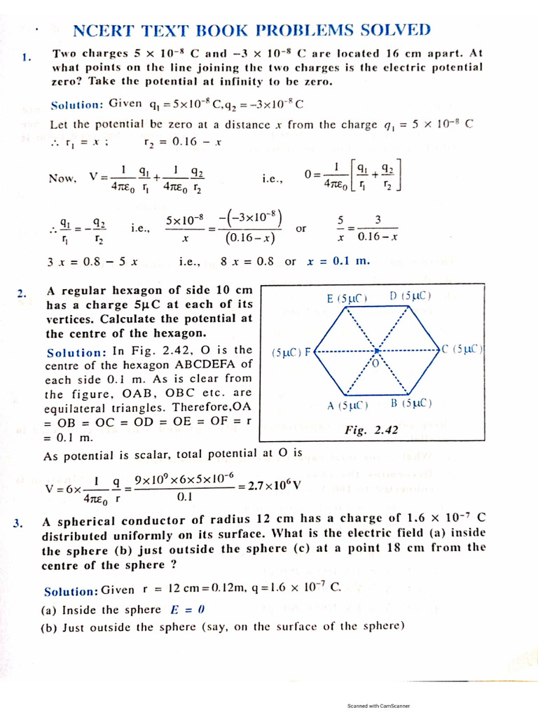 Numerical Problems On Electric Potential and Capacitance | PDF