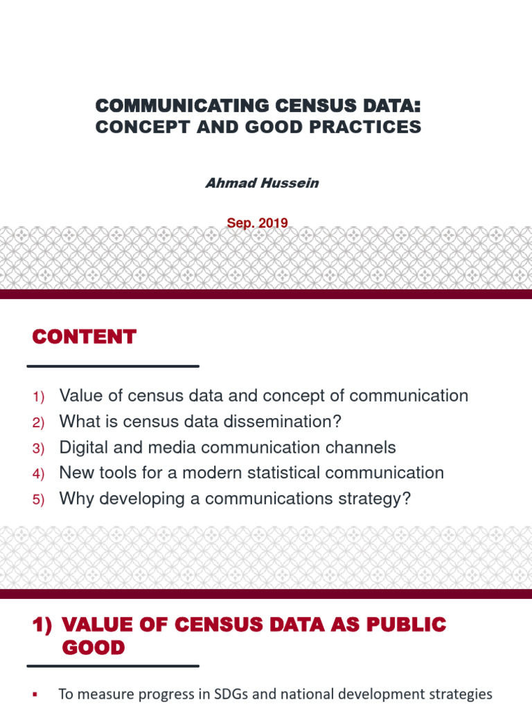 Communicating Census Data - Concept and Good Practices | PDF | Census | Mass Media