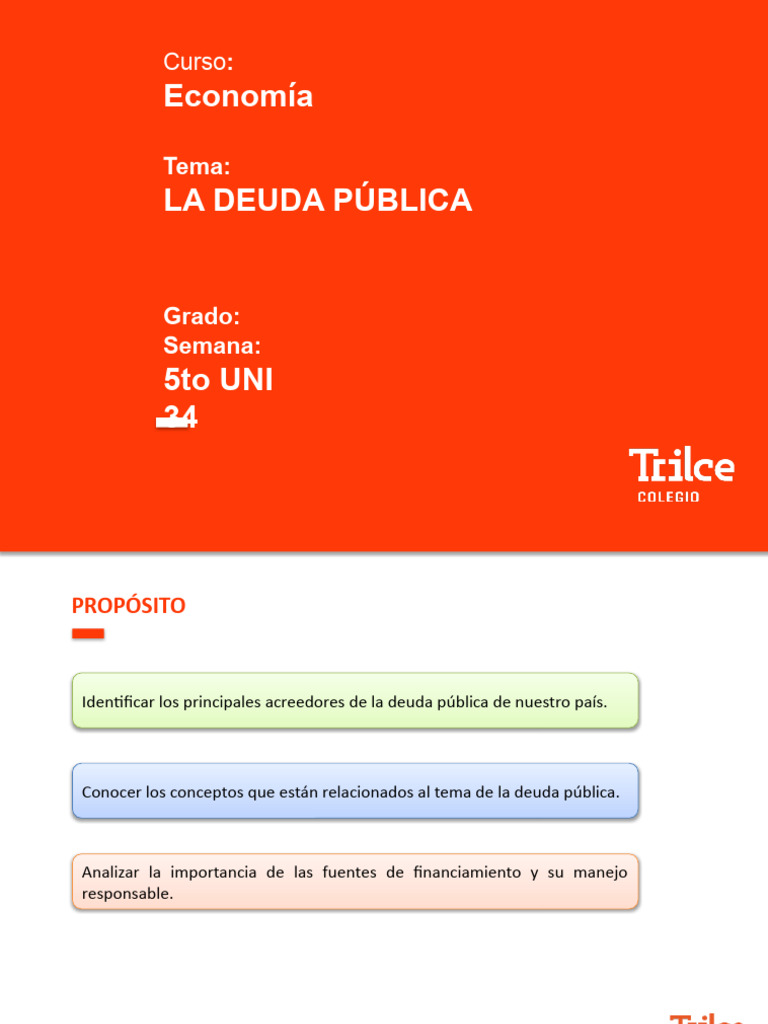 EC - 5to UNI - La Deuda Pública (Semana 34) - PPT (Sin Audio) | Descargar gratis PDF | Deuda ...