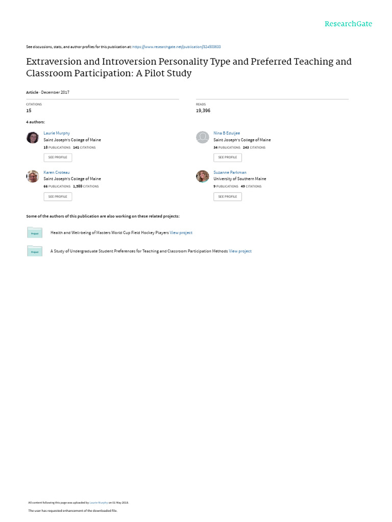 RRL 5 (Extraversion and Introversion) | PDF | Extraversion And Introversion | Personality Type