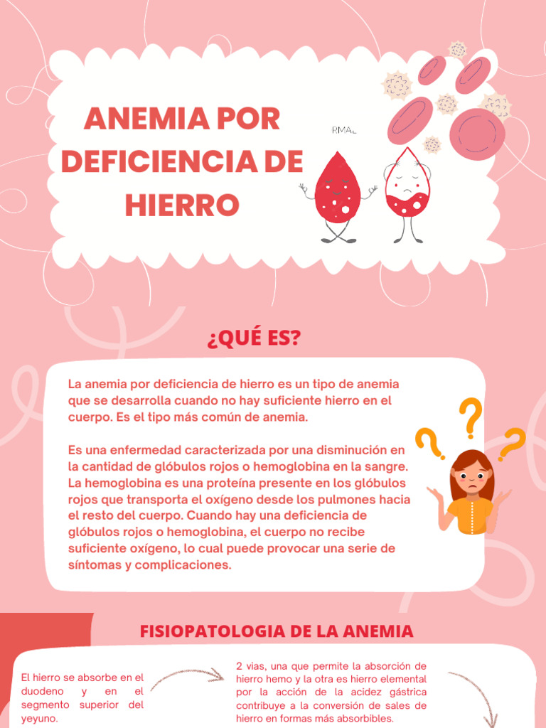 Anemia Por Deficiencia de Hierro Presentación | PDF | Anemia | Dieta