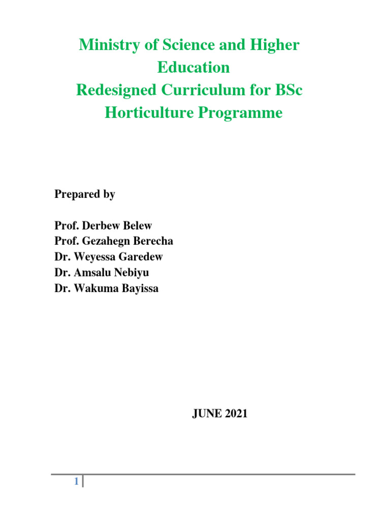 BSc Horticulture Curriculum Overview | PDF | Function (Mathematics ...