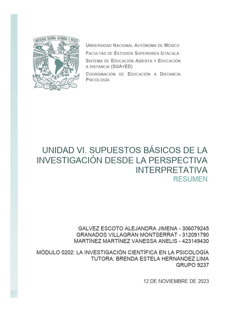 Investigación Interpretativa | PDF | Realidad | Observación