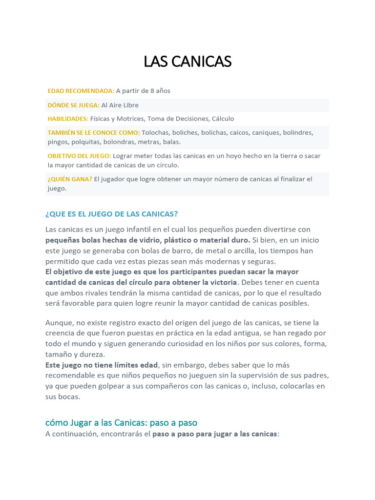 Las Canicas | PDF