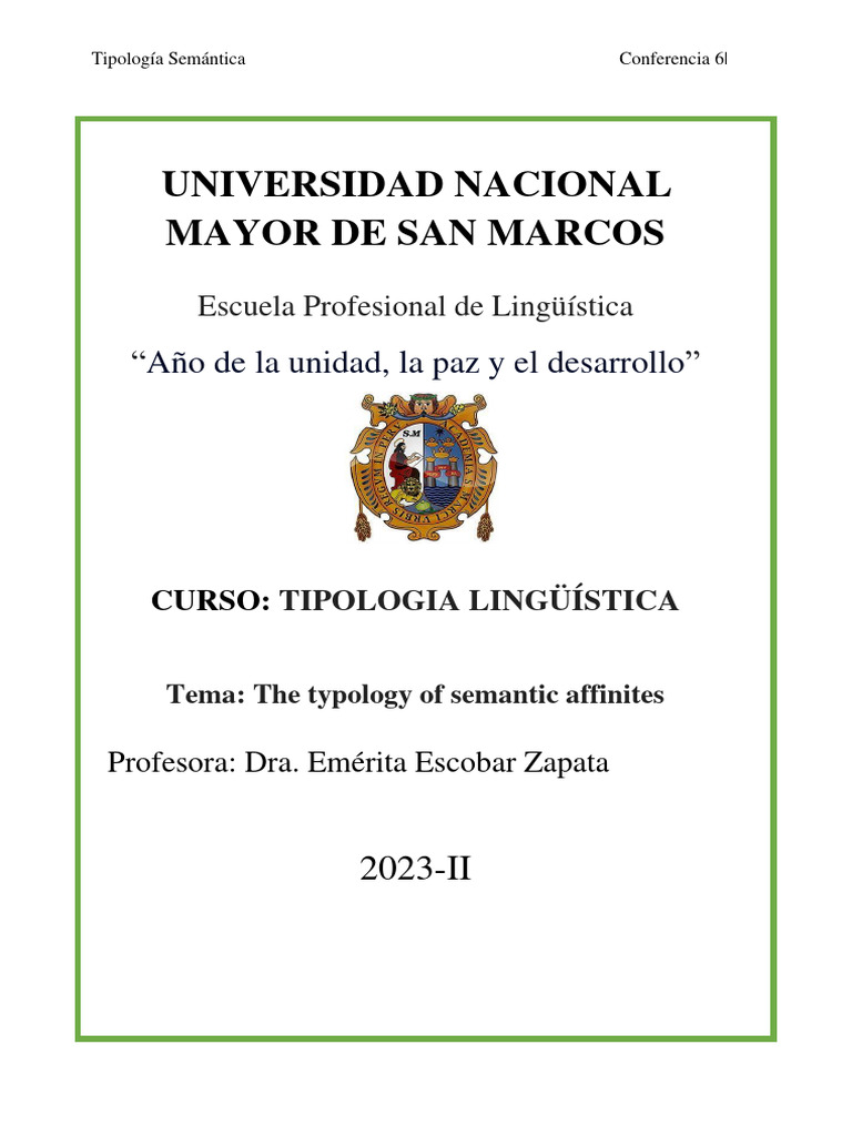 The Typology of Semantics Affinities 108-120 (Ok) | PDF | Word ...