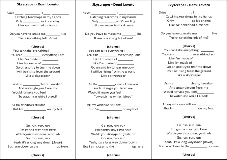 Skyscraper - Demi Lovato | PDF | Music | Singles (Music)