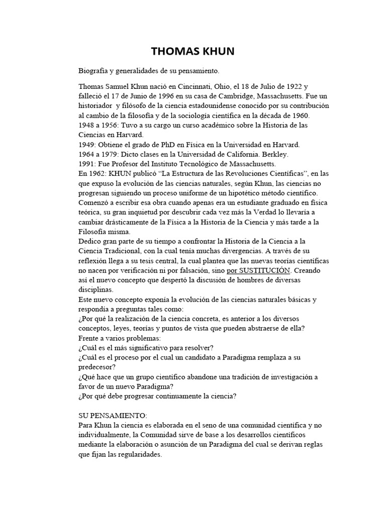 Thomas Khun | PDF | Paradigma | Science