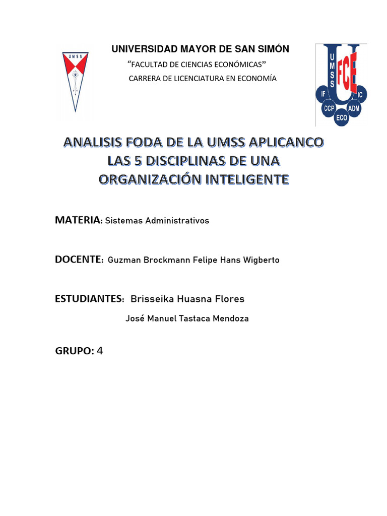 Analisi Foda Umss - 4to Grupo | PDF | Enseñando | Aprendizaje