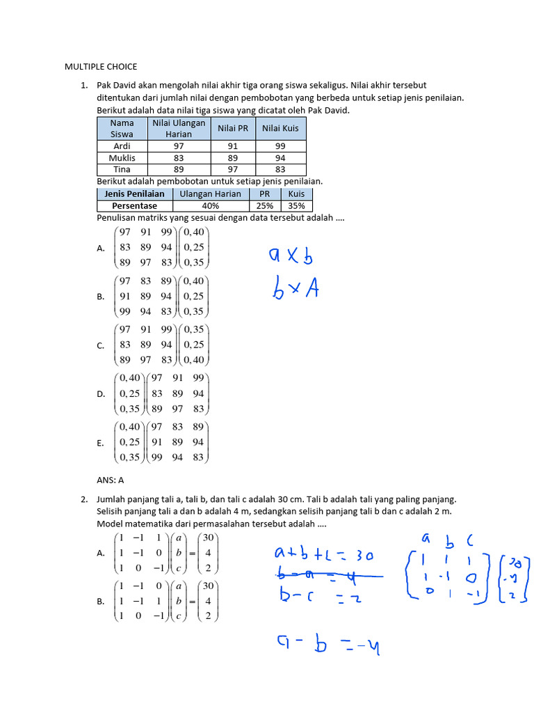 Soal Aas Matematika Kelas 11 | PDF