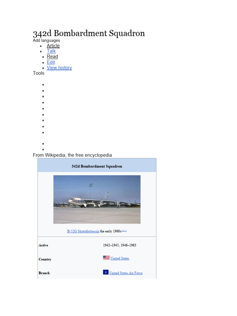 342d Bombardment Squadron | PDF | Military Aviation | Military