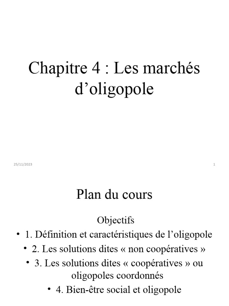 Micro II - Les Marchés D'oligopole - Version Janv. 2020 | PDF ...