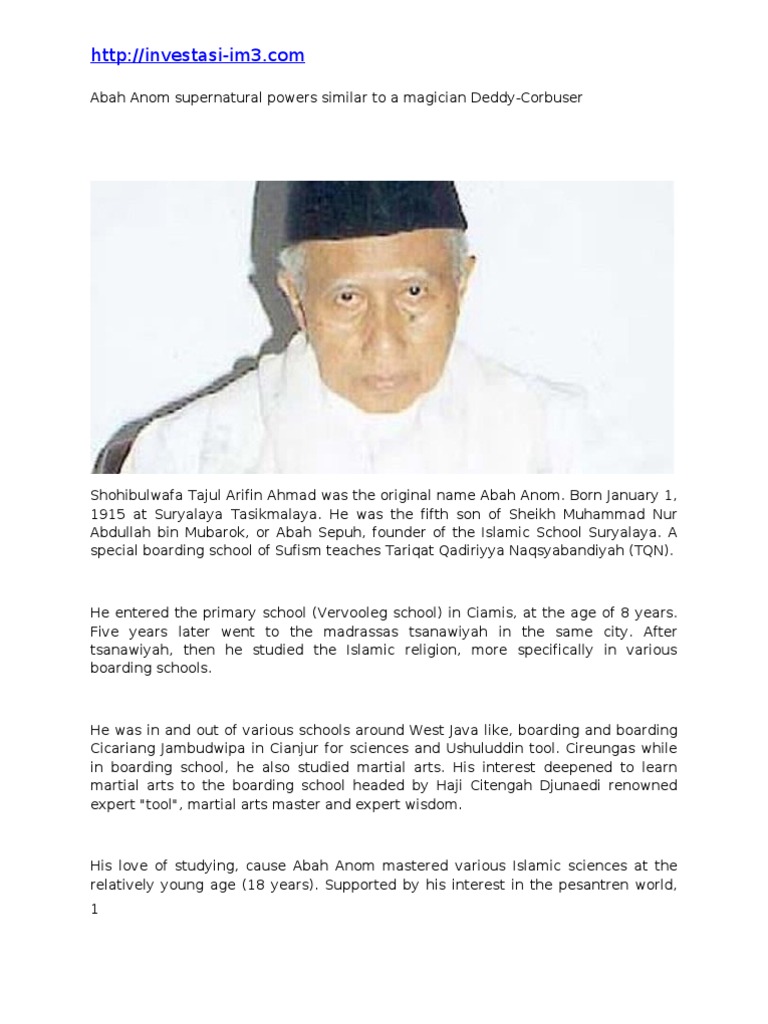 Abah Anom: Sufism and Community Impact | PDF | Sufism | Abrahamic Religions