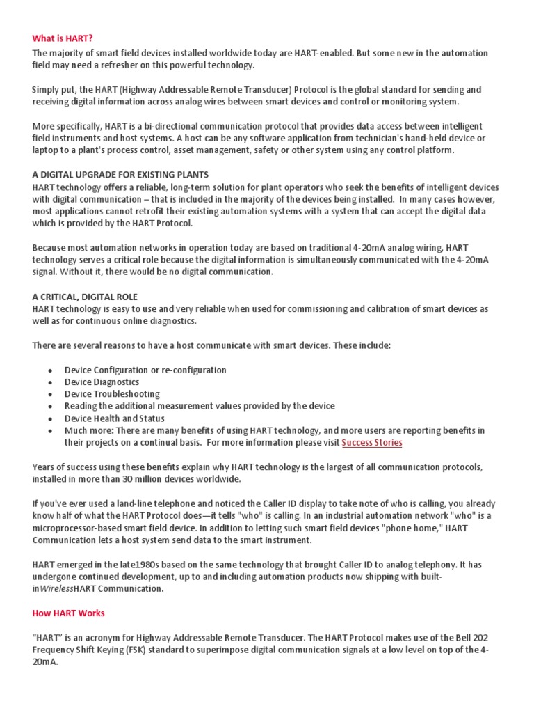 What Is HART | PDF | Communications Protocols | Automation