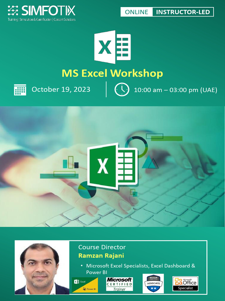 MS Excel Workshop - One Day Training | PDF | Microsoft Excel | United ...