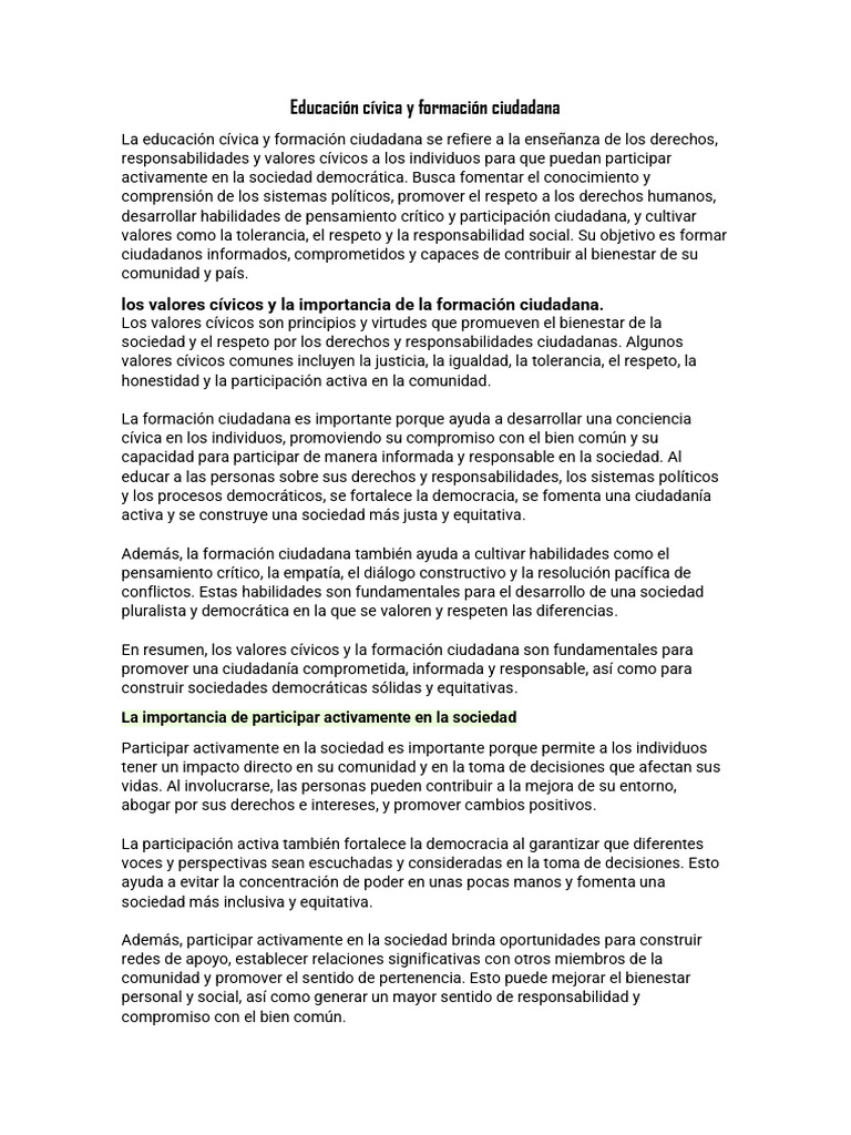 Educacion Civica Y Formacion Ciudadana Pdf Democracia Ideologías