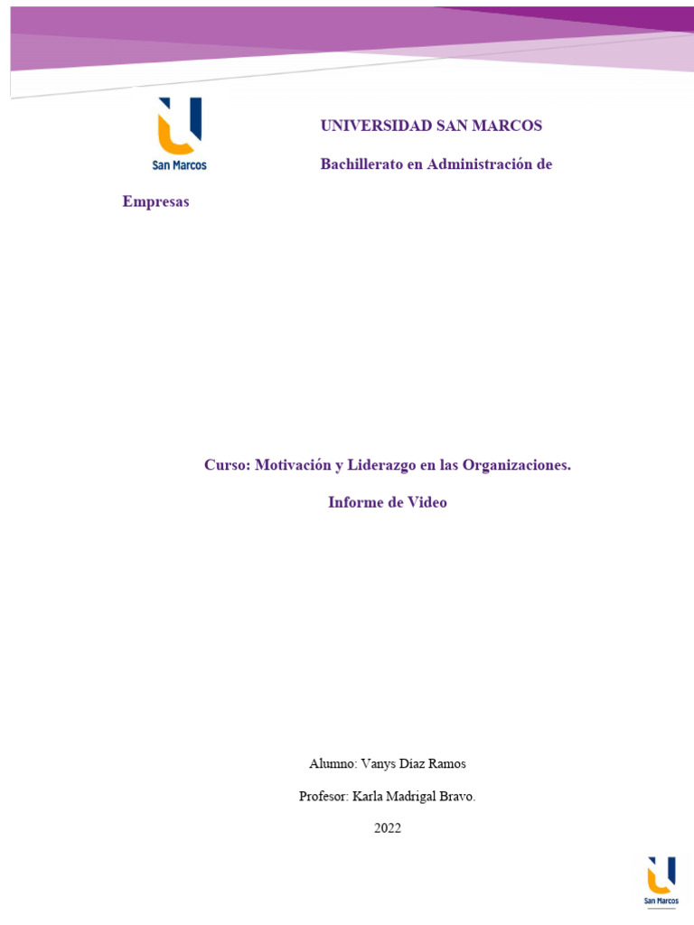 Informe de Video y Articulo | PDF | Liderazgo | Business
