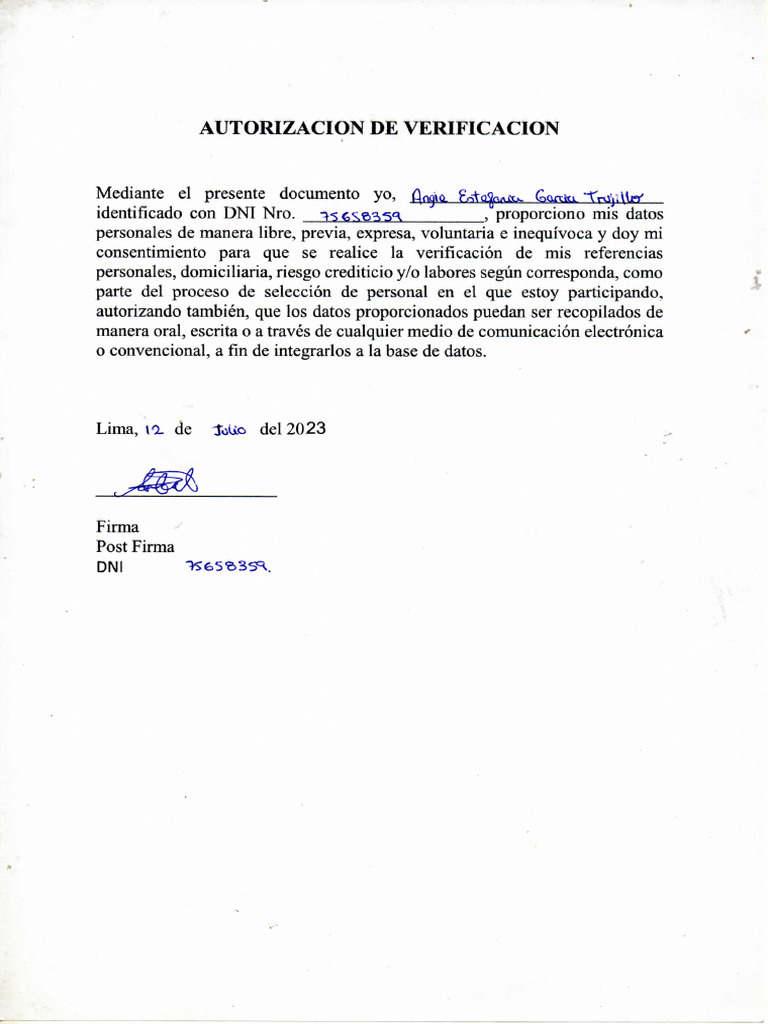 Autorización de verificación | PDF