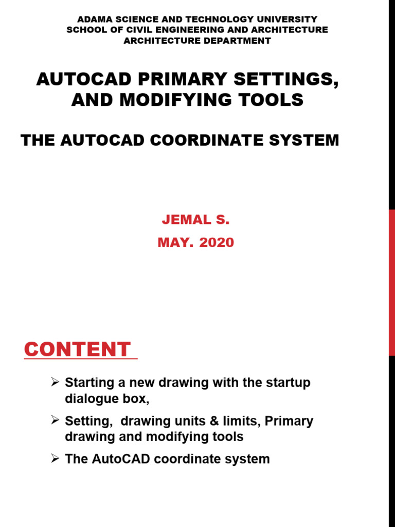 AutoCAD ppt-2 | PDF | Cartesian Coordinate System | Coordinate System