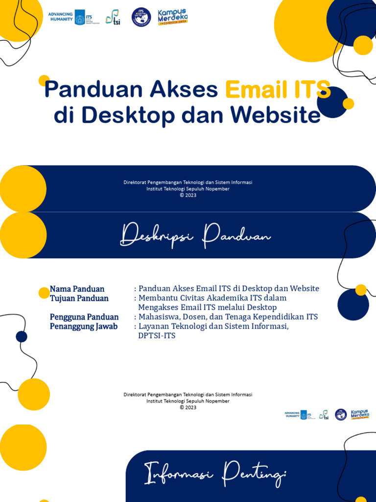 Panduan Akses Email ITS di Desktop | PDF | Komputer
