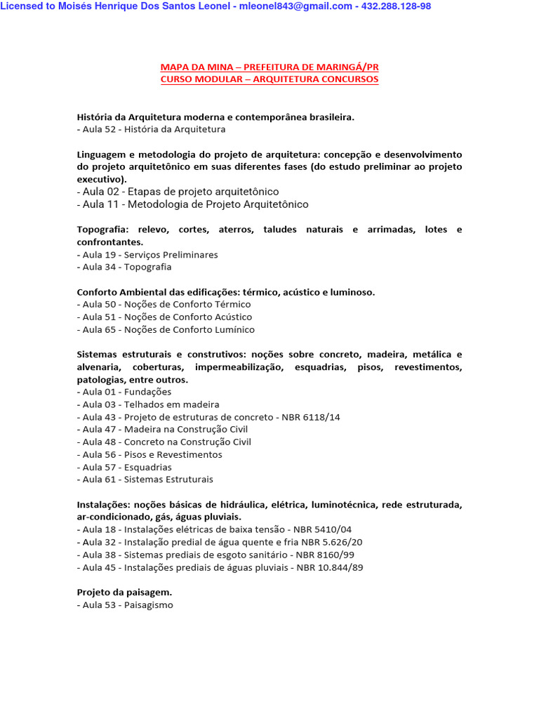 MAPA DA MINA - Prefeitura de Maringá - PR (CESPE) | PDF