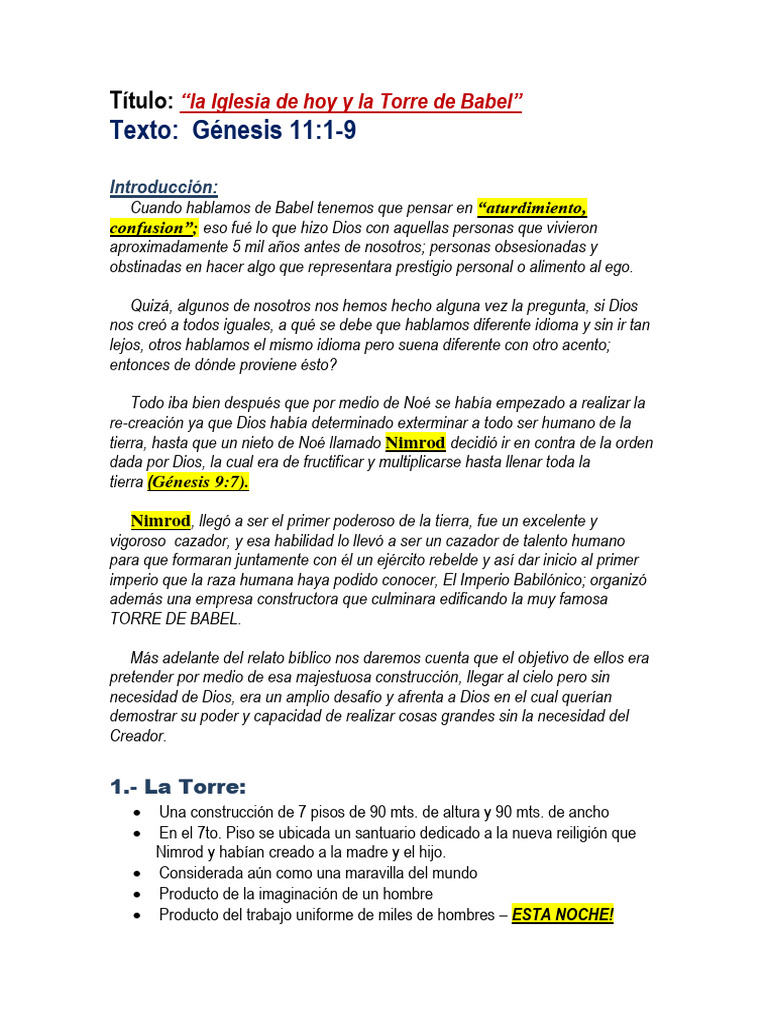 La Torre de Babel | PDF