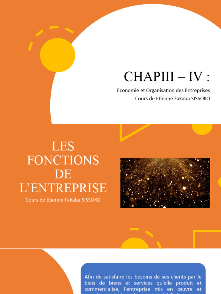 Chap Iii - Iv - Les Fonctions de L'entreprise | PDF | Consommateurs | Business
