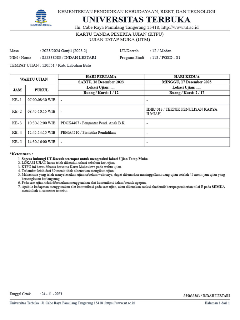 Ktpu Utm - 855838583 | PDF