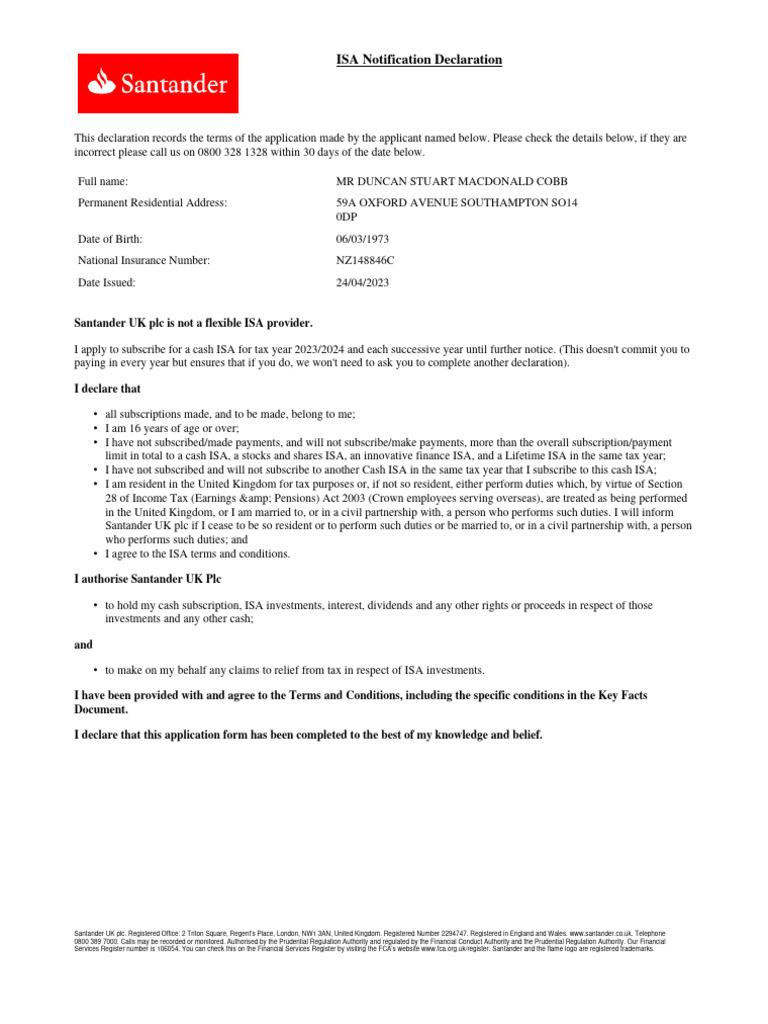 ISA Notofication Declaration | PDF | Taxation | Economies