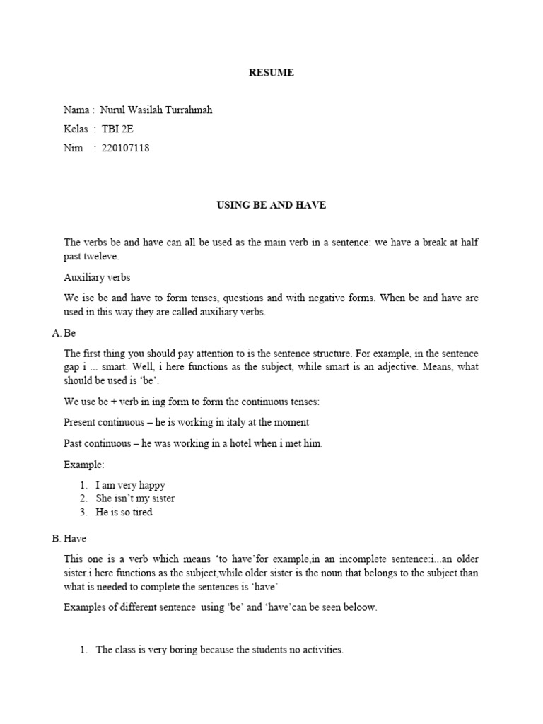 Resume Basic Grammer Silaaaaaaa | PDF | Pronoun | Verb