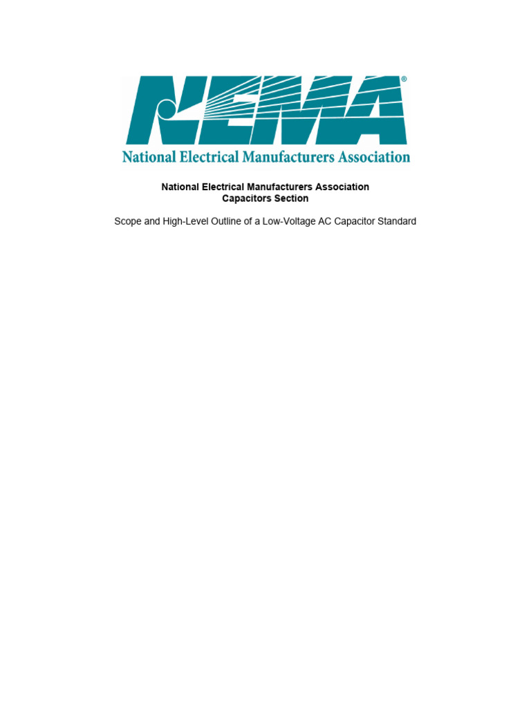 Scope and High Level Outline of A Low Voltage Ac Capacitor Standard ...