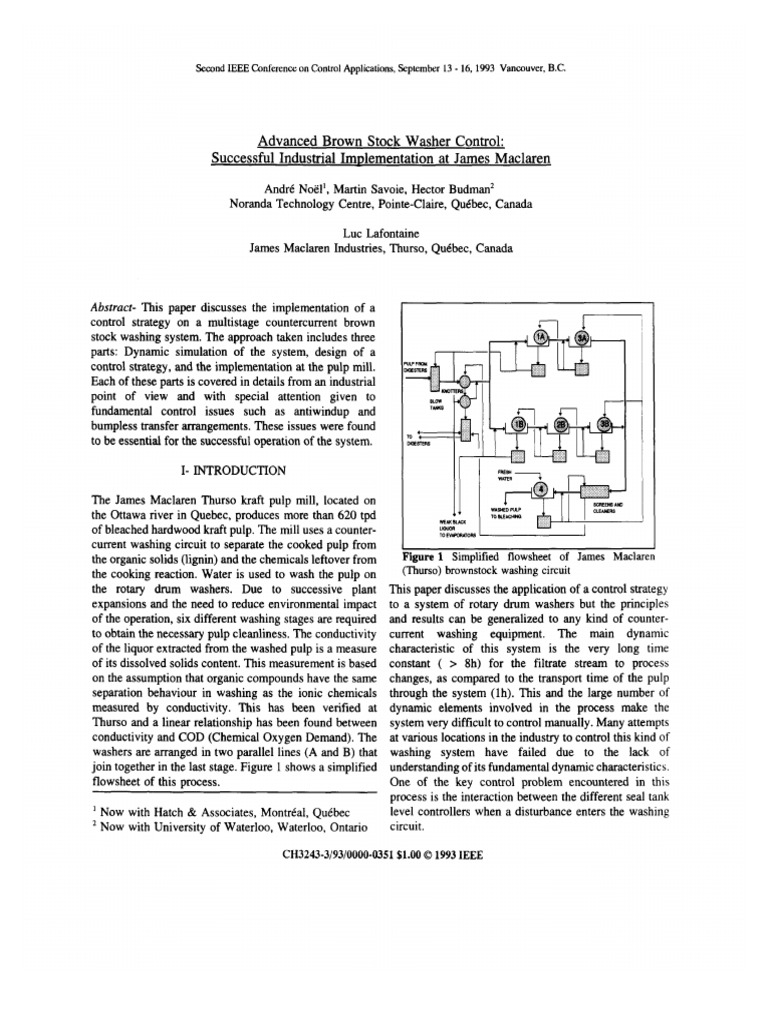 Advanced Brown Stock Washer Control Succ | PDF | Washing Machine ...