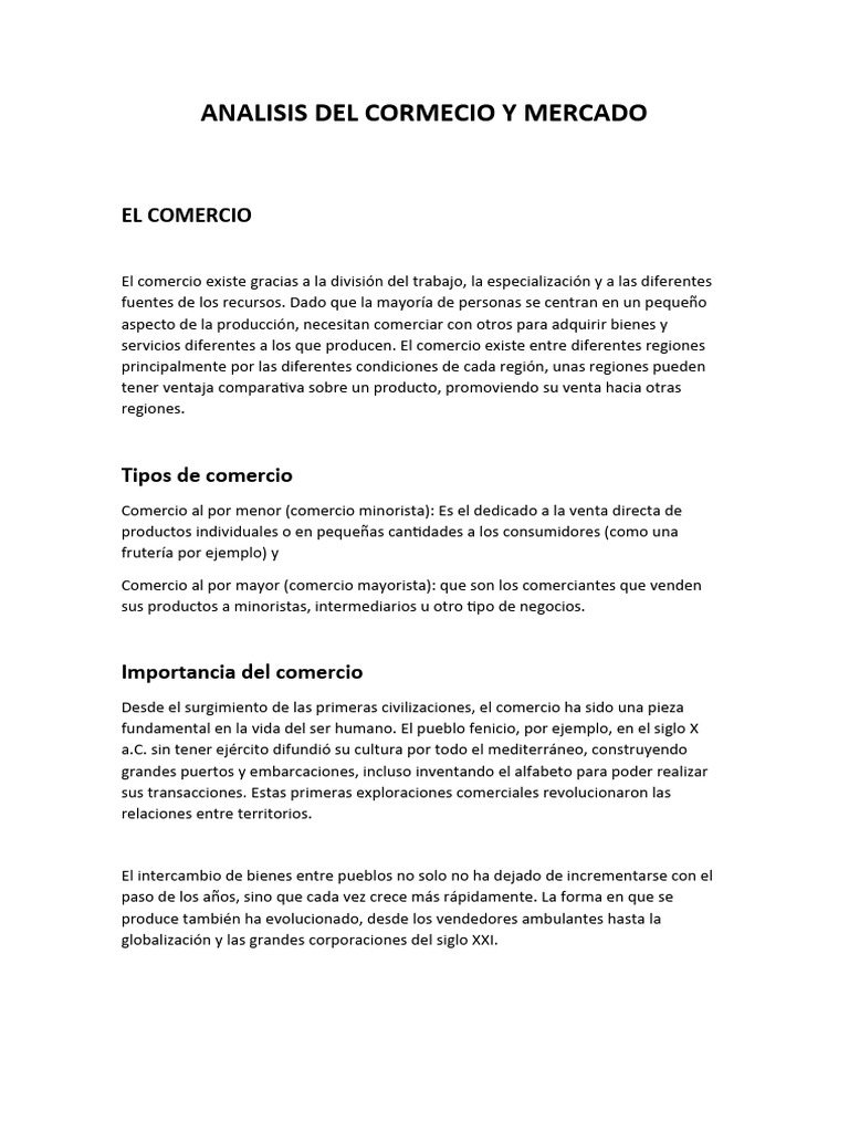 Mercado y Comercio | PDF | Mercado (economía) | Permuta