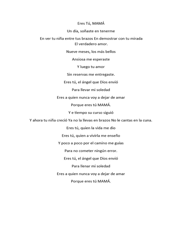 Eres Tú, MAMÁ: Poema de Amor | PDF