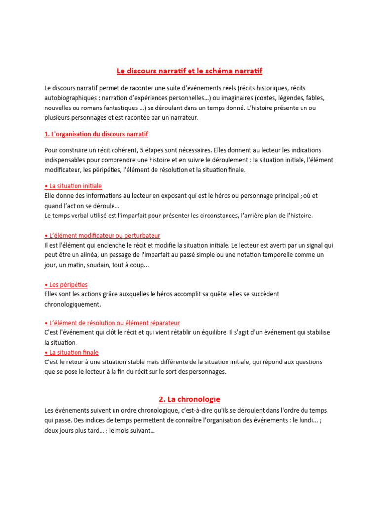Discours narratif et schéma narratif | PDF | Récit