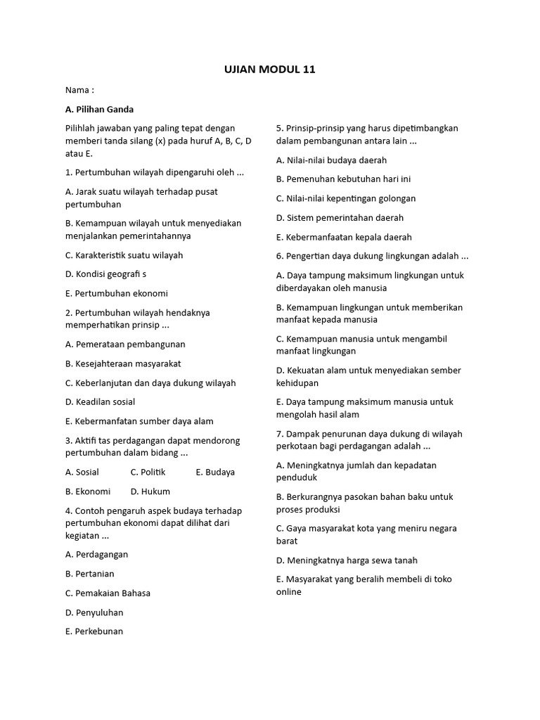 Ujian Modul 11 Geo | PDF