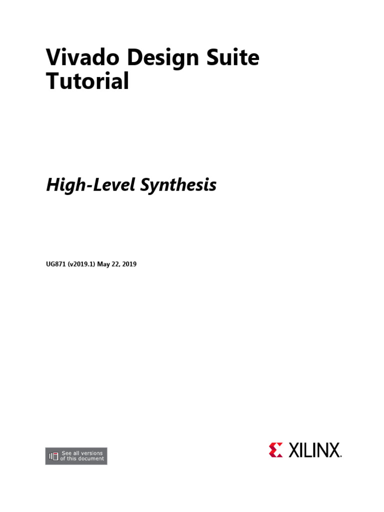 Ug871 Vivado High Level Synthesis Tutorial | PDF | Logic Synthesis | Information Technology
