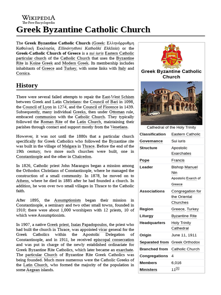 Greek Byzantine Catholic Church | PDF | Christian Denominational ...