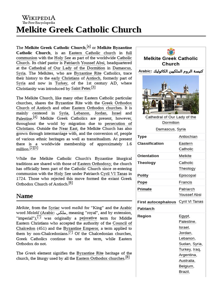 Melkite Greek Catholic Church | PDF | Christian Organizations ...