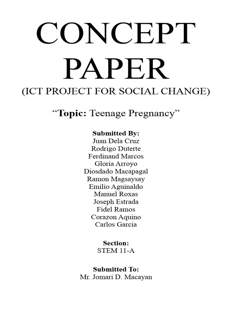 Concept Paper Template Long Bond Paper Size | PDF