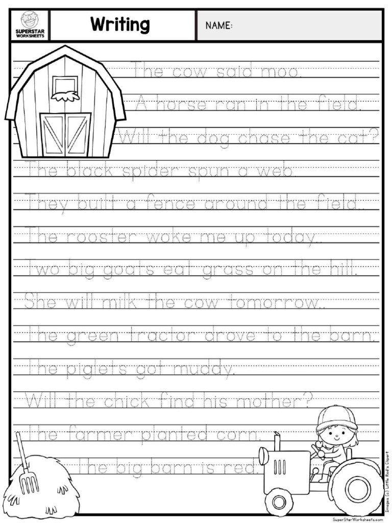 Farm Kindergarten Writing | PDF