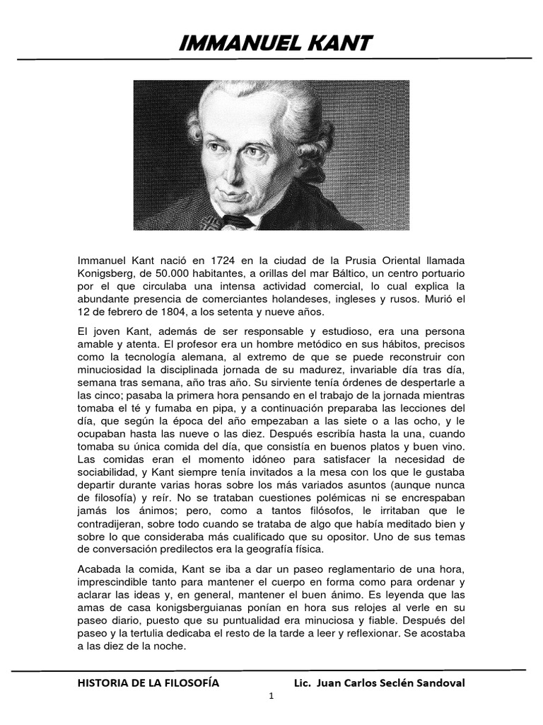 Immanuel Kant | PDF | Immanuel Kant | Epistemología