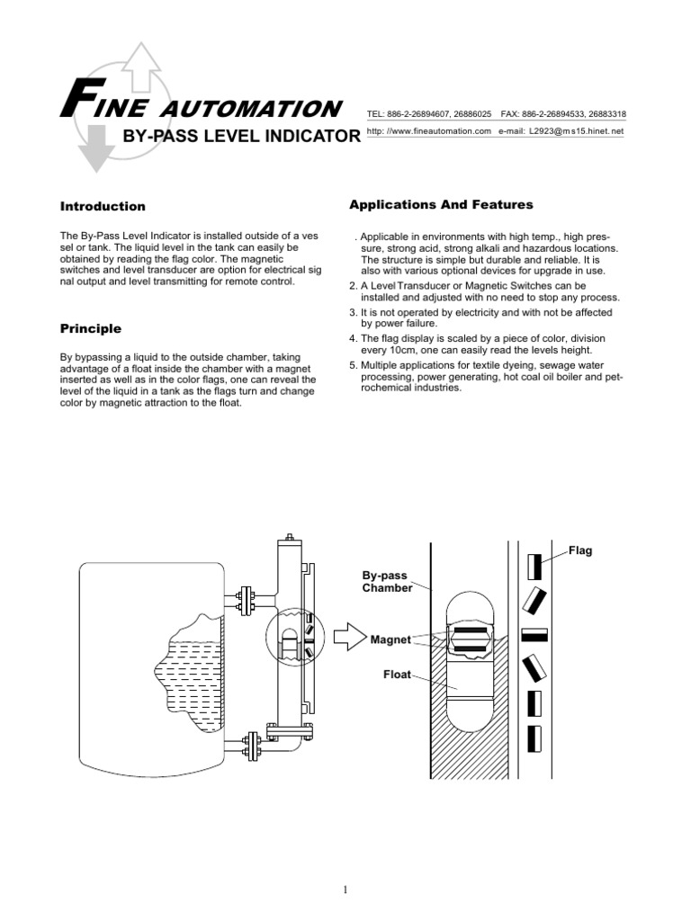 Indicador de Nivel by Pass (Indicador de Nivel by Pass) | PDF | Switch | Mechanical Engineering